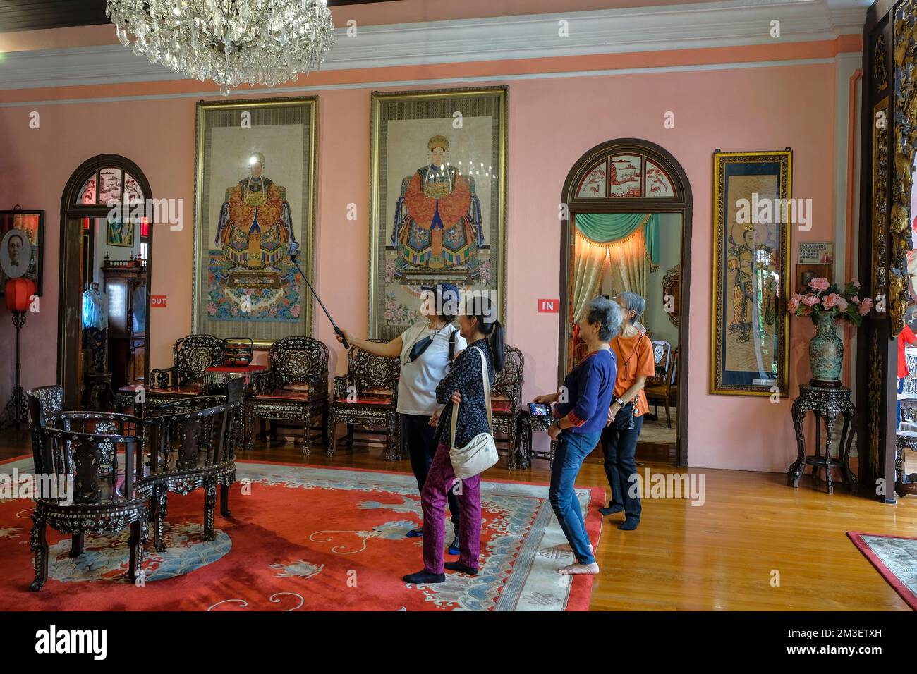 George Town, Malaysia - November 2022: Tourists making a selfie in the ...