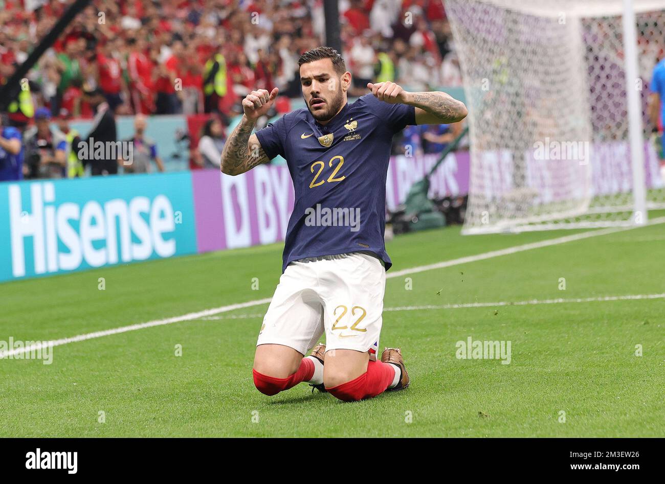 Theo Hernandez of France celebrates his goal 1-0 during the FIFA World ...