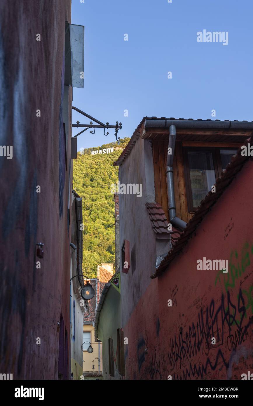 Brasov - Romania, July 16, 2022. Rare vertical photo where through ...