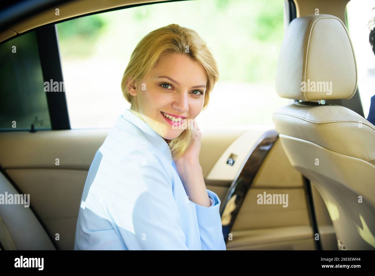 Personal assistant and driver. Business life concept. Business woman ...