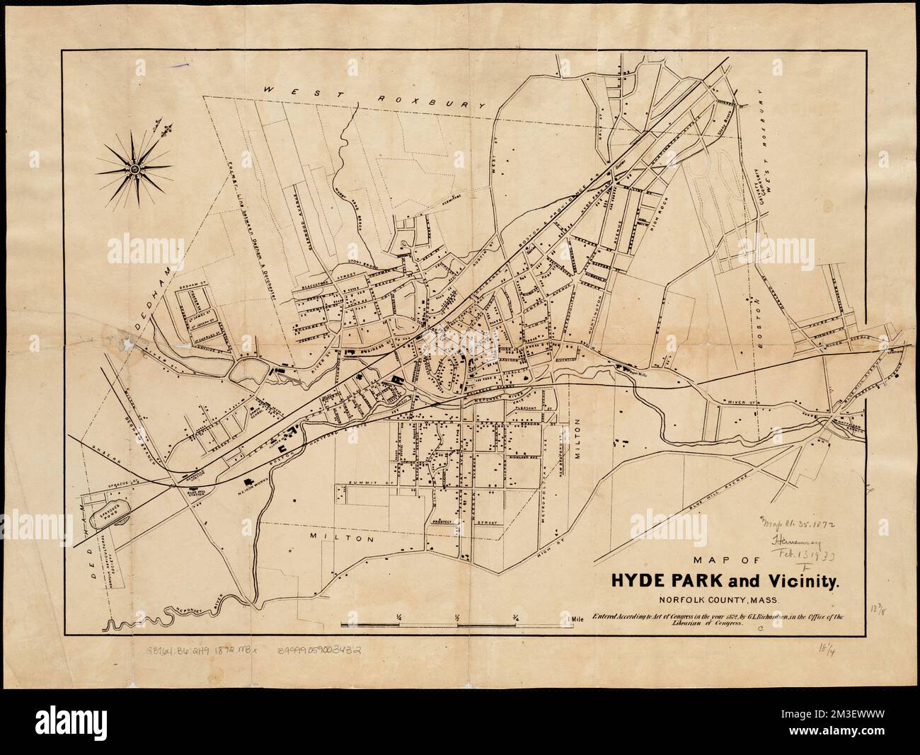 Map of Hyde Park and Vicinity : Norfolk County, Mass , Hyde Park Boston ...