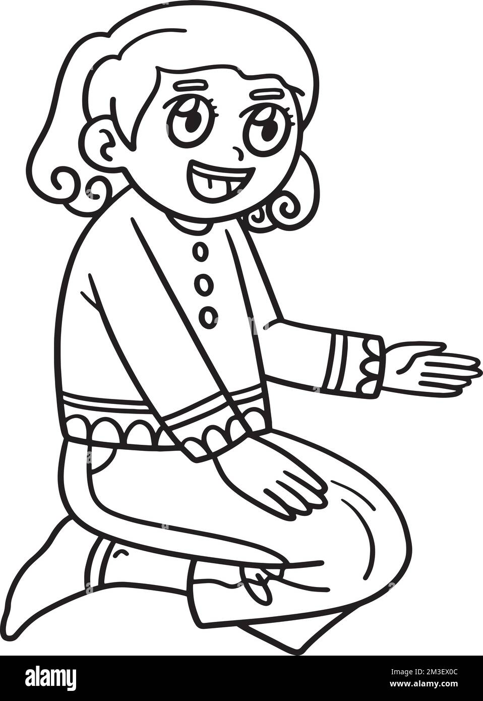 Happy Mother Isolated Coloring Page for Kids Stock Vector Image & Art ...