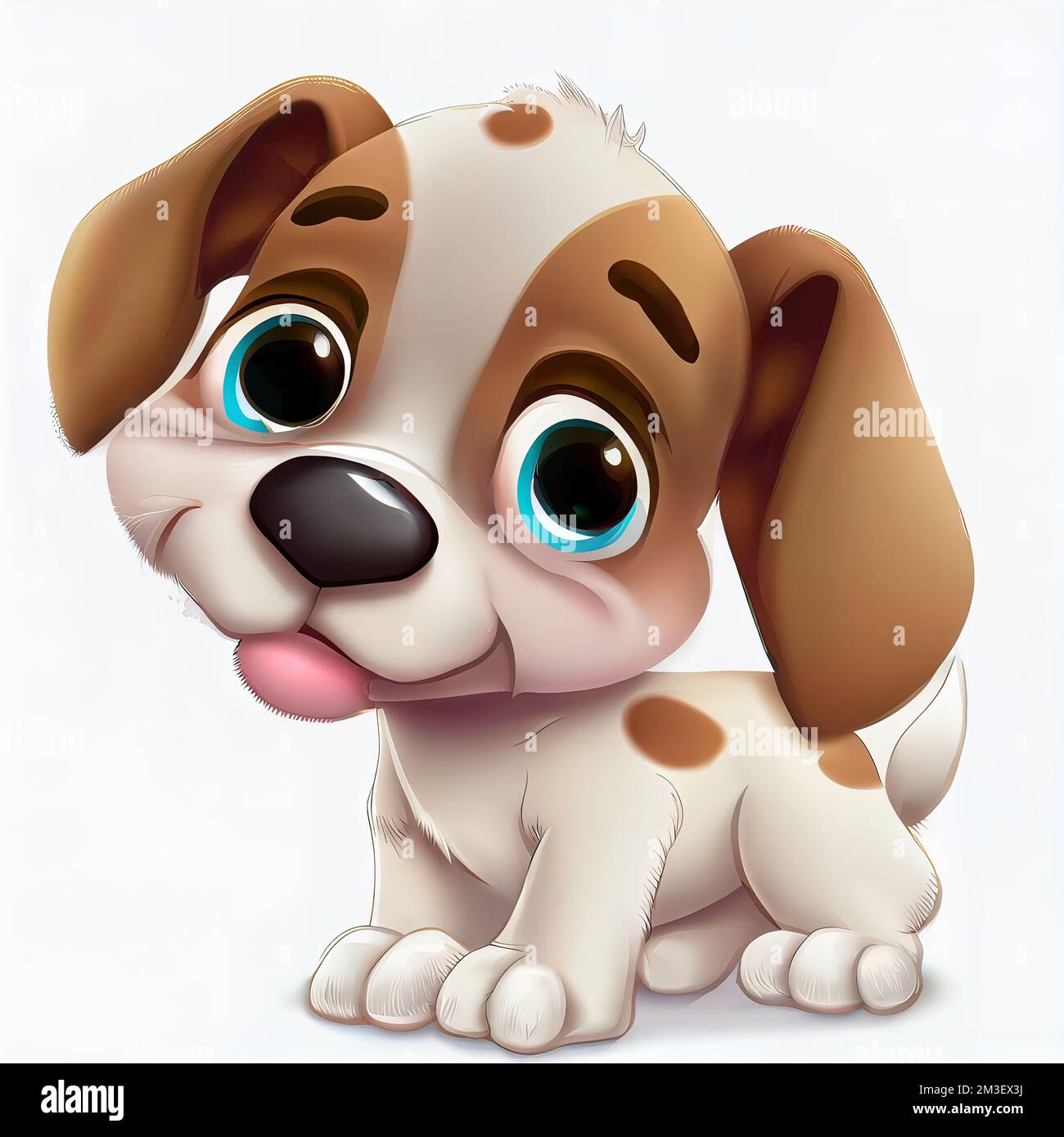 Cute Dog Cartoon With Big Eyes