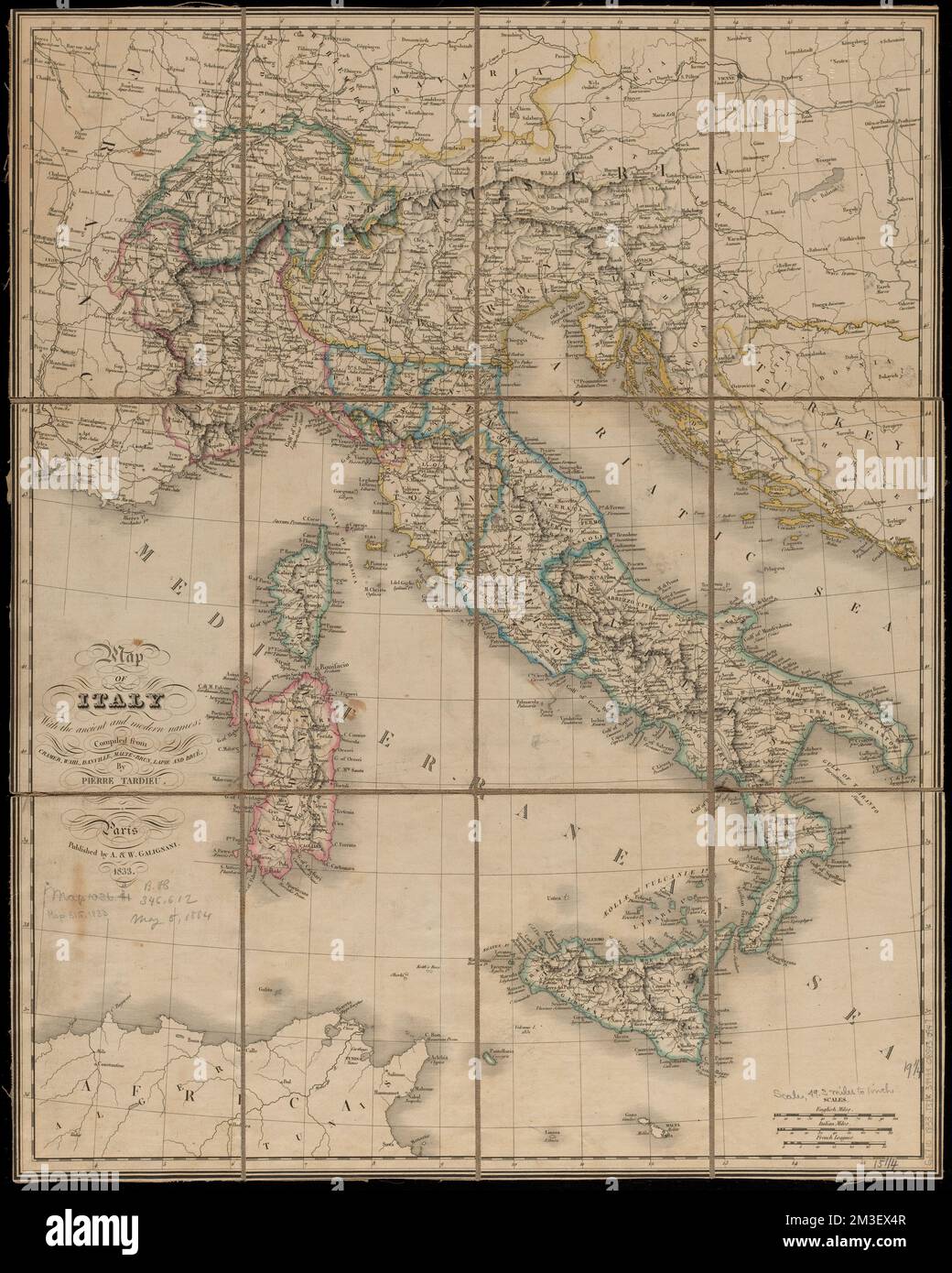 Map of Italy with the ancient and modern names , Italy, Maps Norman B ...