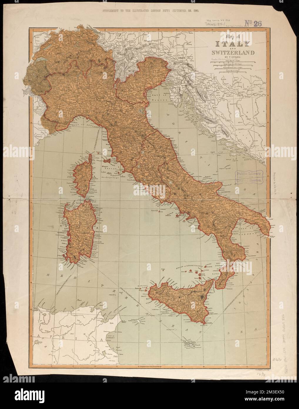 Map of Italy and Switzerland , Switzerland, Maps, Italy, Maps Norman B ...