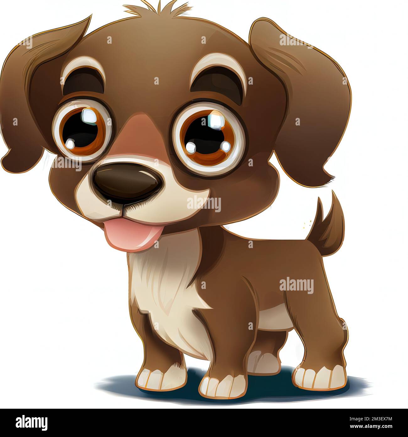 a cartoon dog with big eyes and a big smile on its face Stock Photo - Alamy