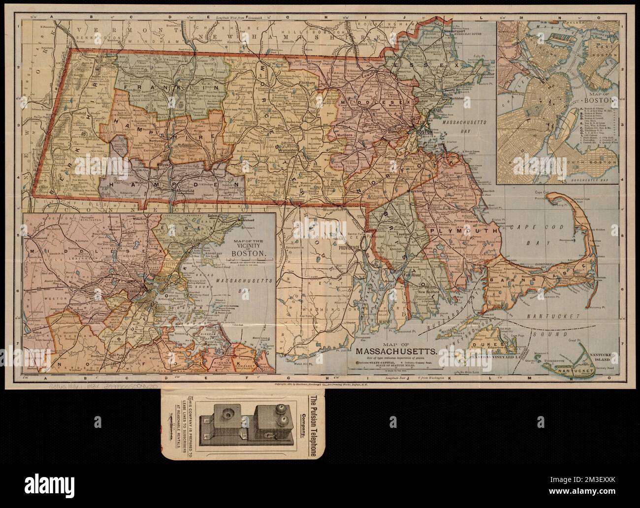Map of Massachusetts , Massachusetts, Maps Norman B. Leventhal Map ...