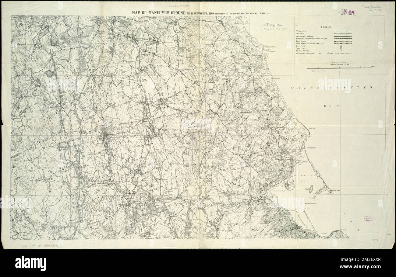 Map of maneuver ground, Massachusetts, 1909 , Military maneuvers ...