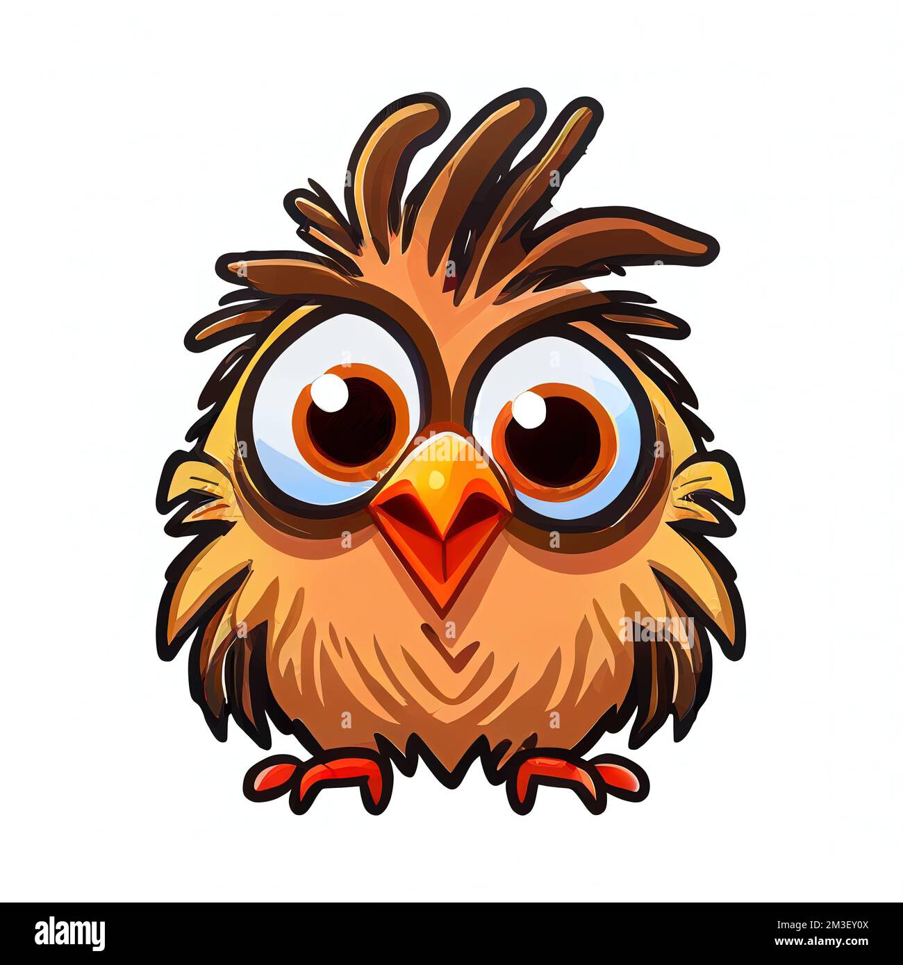 a cartoon owl with big eyes and a surprised look on its face Stock ...