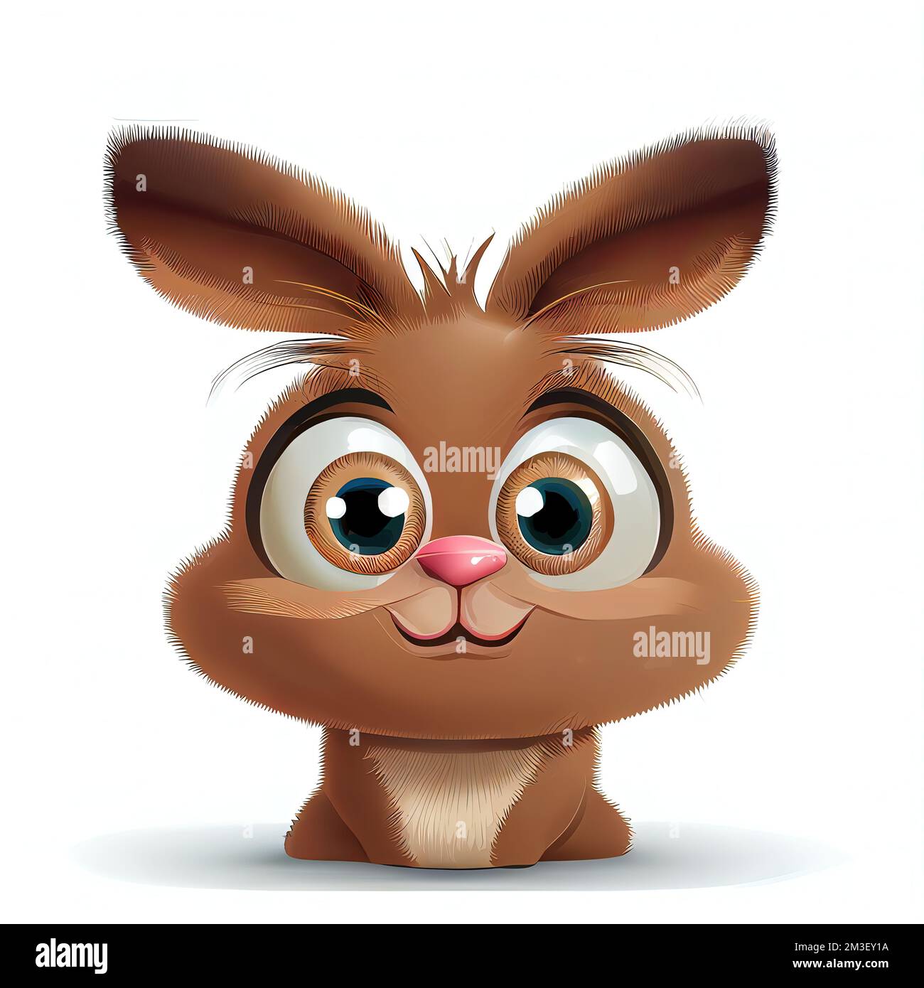 a cartoon rabbit with big eyes and a nose with a surprised look on its ...
