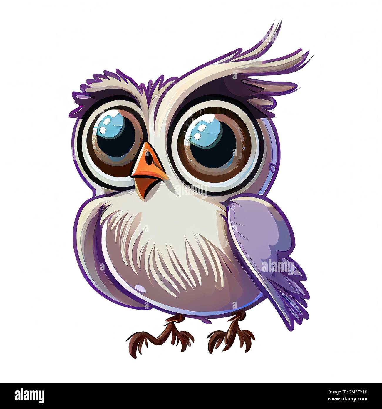 Cute Cartoon Owls With Big Eyes