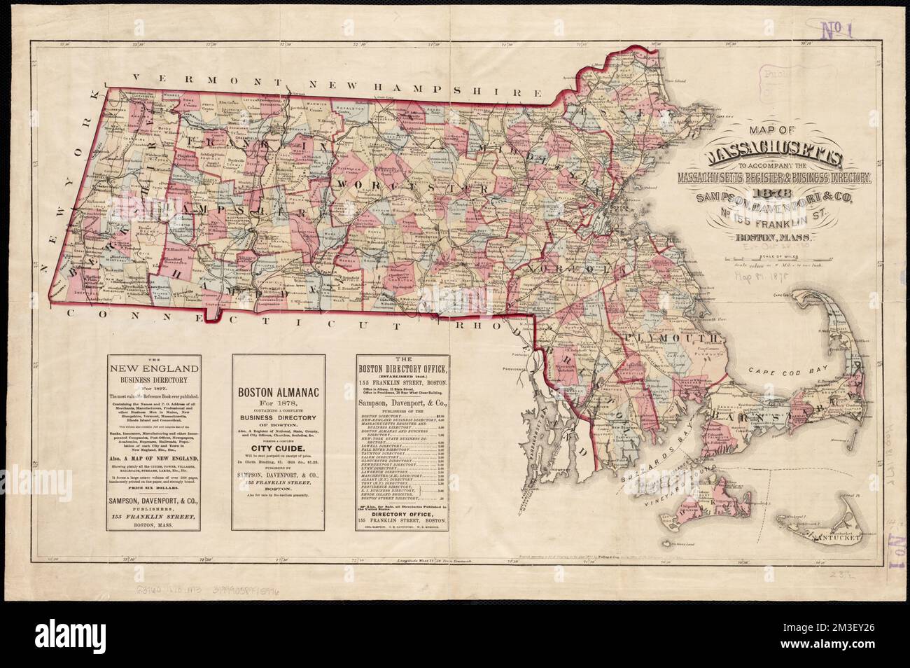 Map of Massachusetts : to accompany the Massachusetts register ...