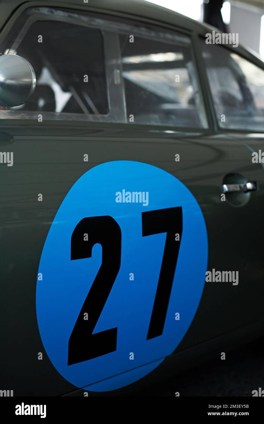 Classic race car number 27 detail on driver side Stock Photo - Alamy