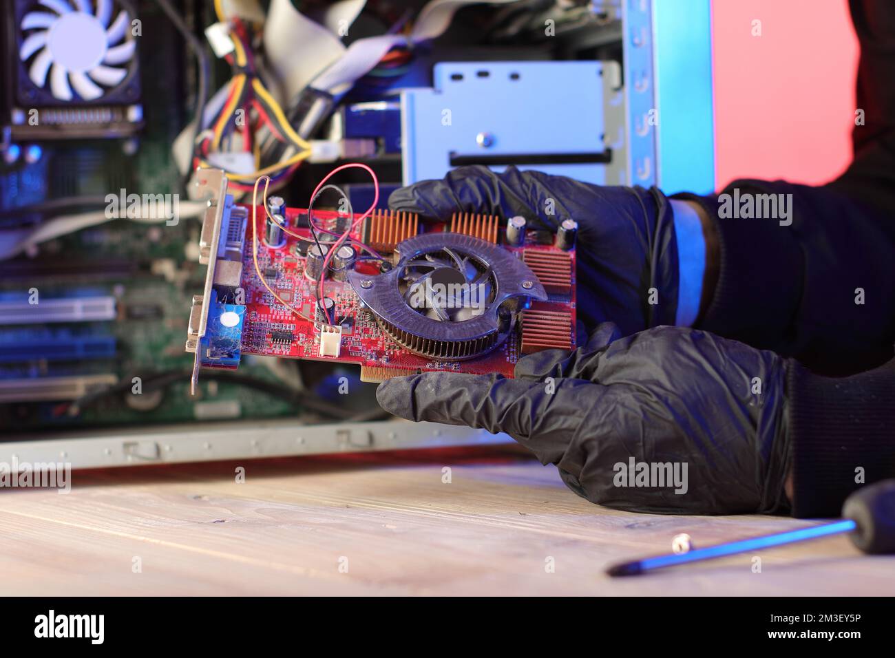 Red computer graphics card hi-res stock photography and images - Alamy