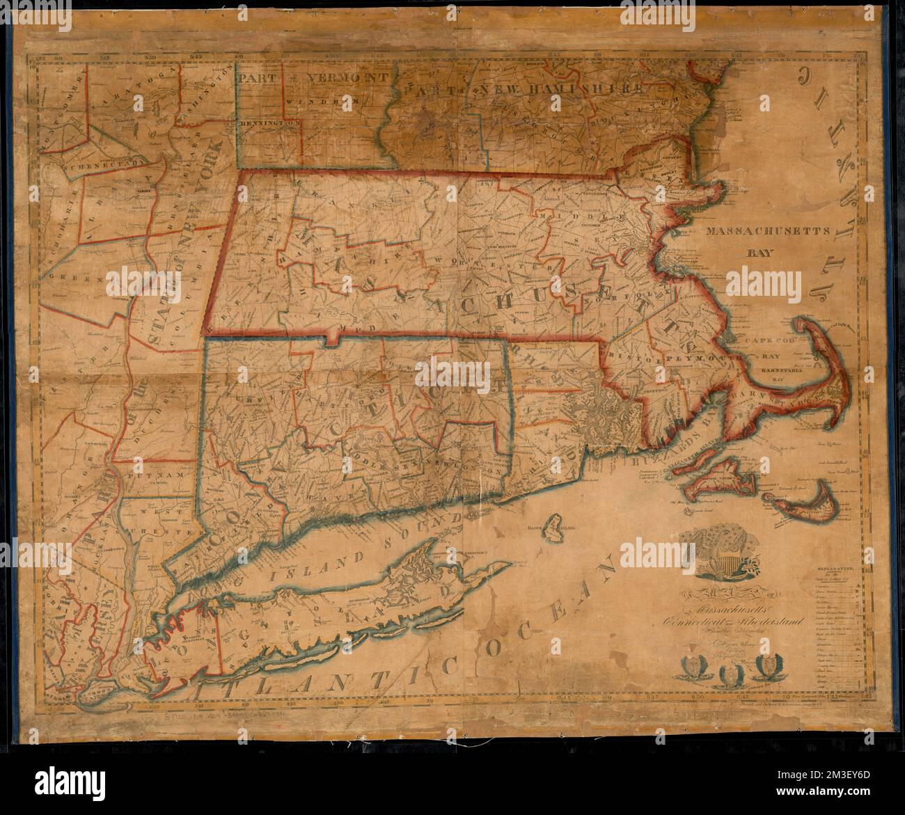 A map of Massachusetts, Connecticut and Rhodeisland , New England, Maps ...