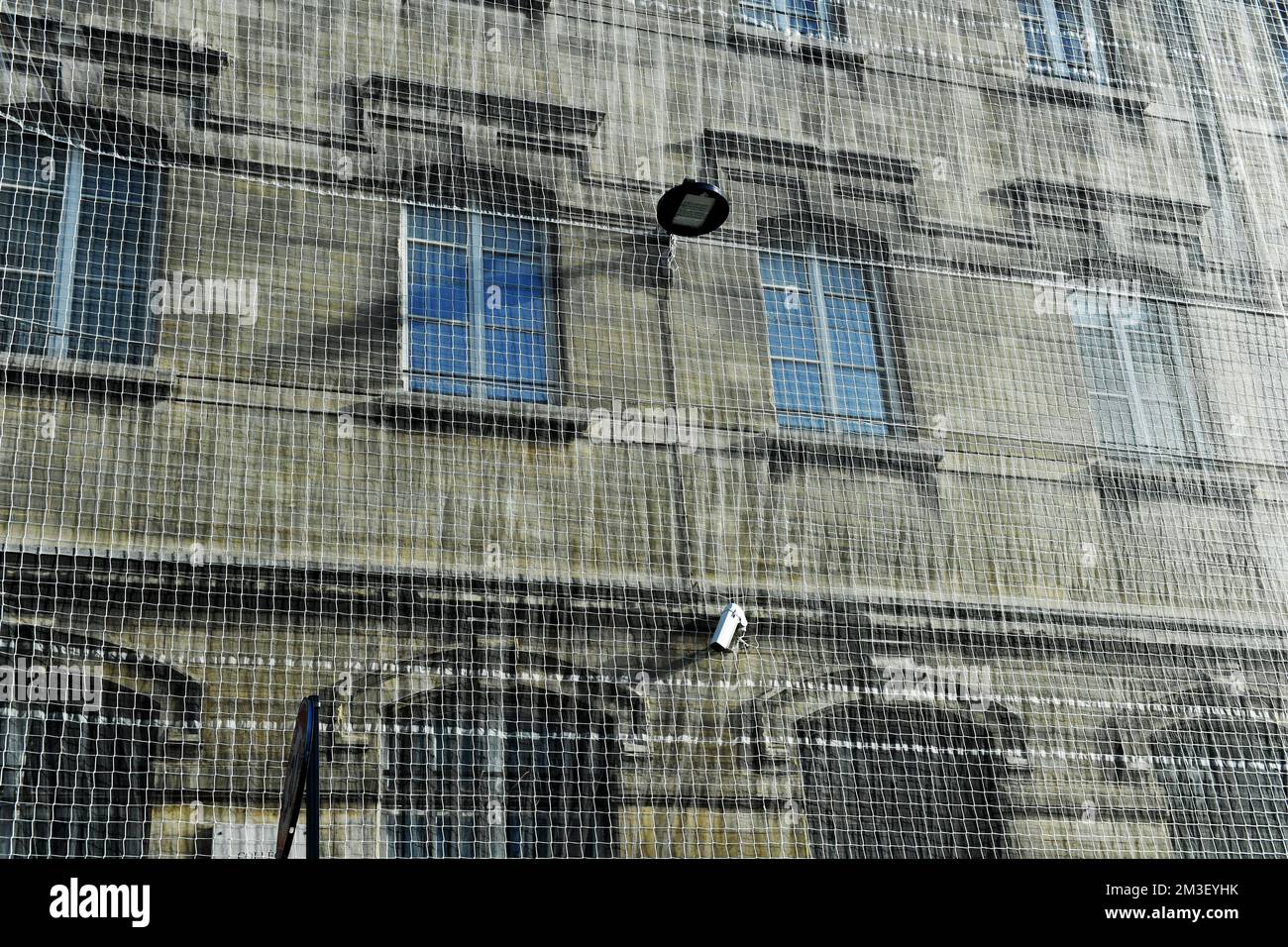 Safety netting on High School building in Paris - France Stock Photo ...