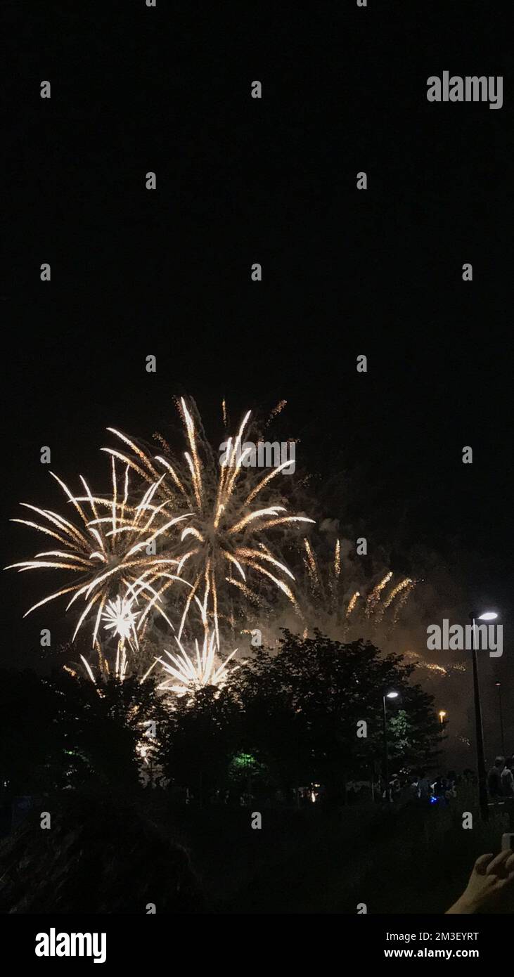 Fireworks at night Stock Photo - Alamy