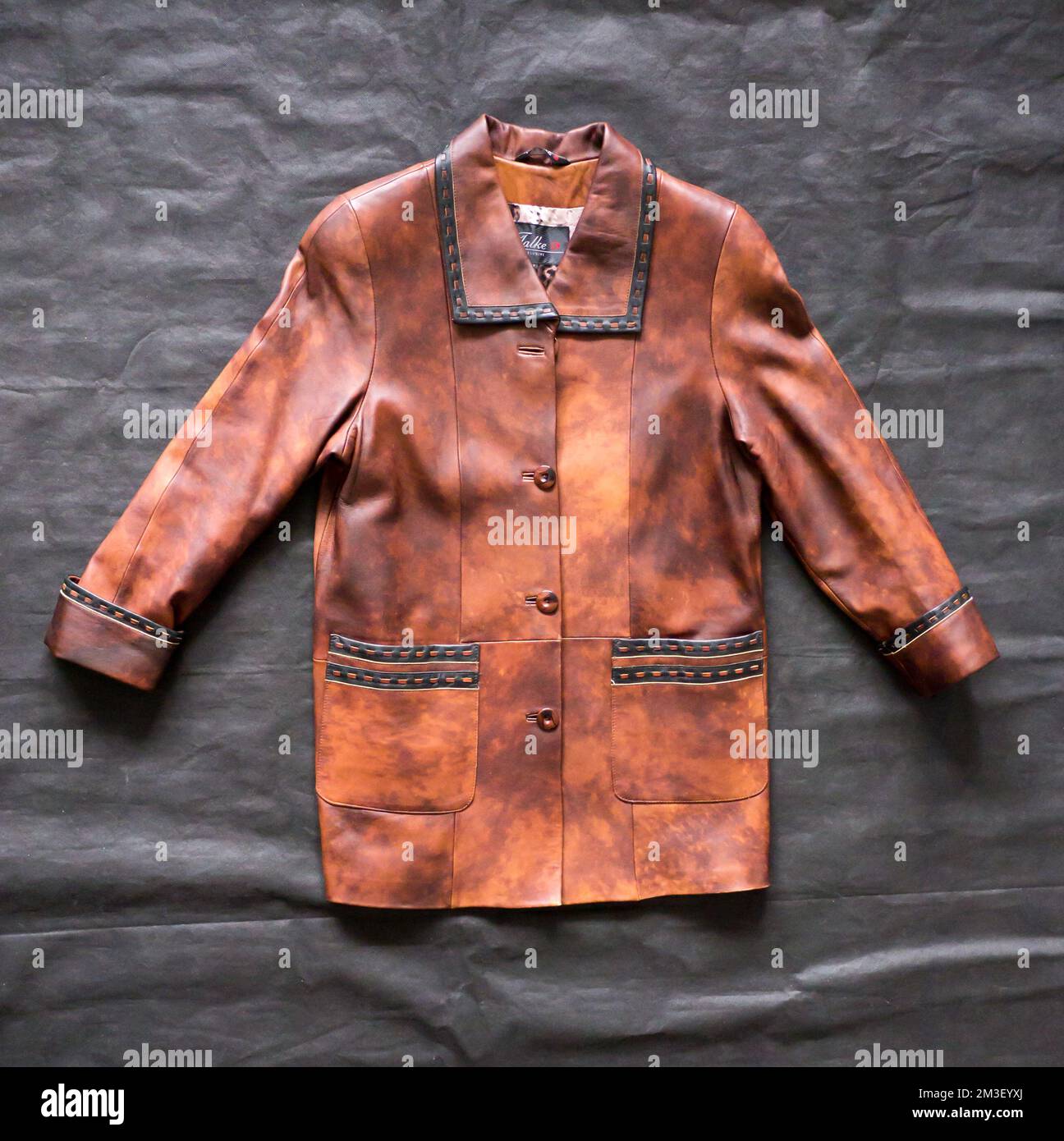 Brown leather jacket coat hi-res stock photography and images - Alamy