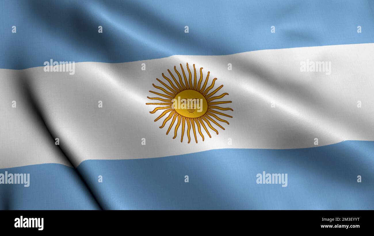 Argentina Flag, With Waving Fabric Texture. Real Satin Texture ...