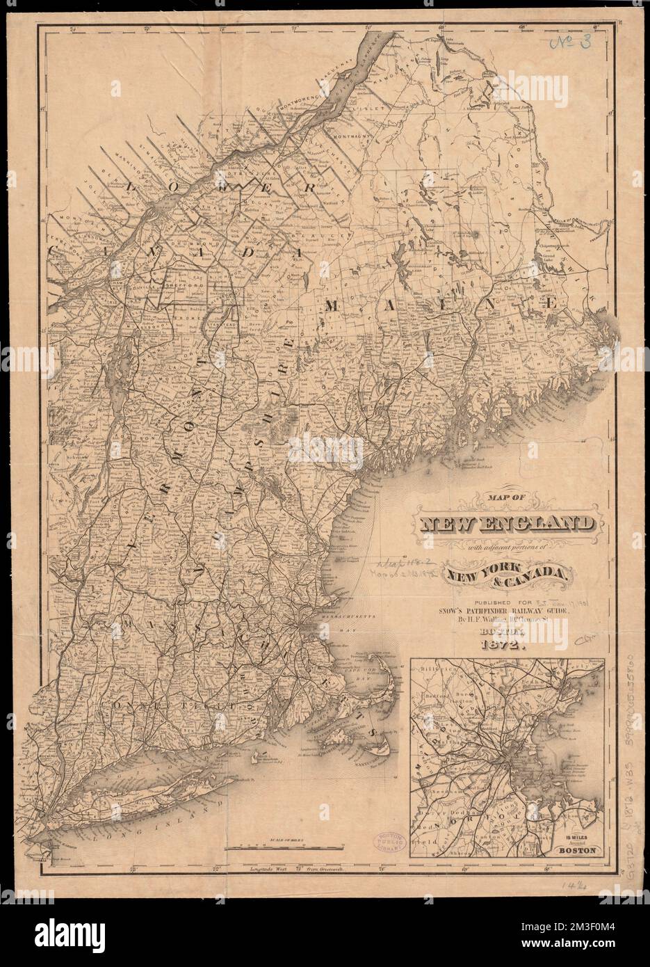 Map of New England with adjacent portions of New York & Canada ...