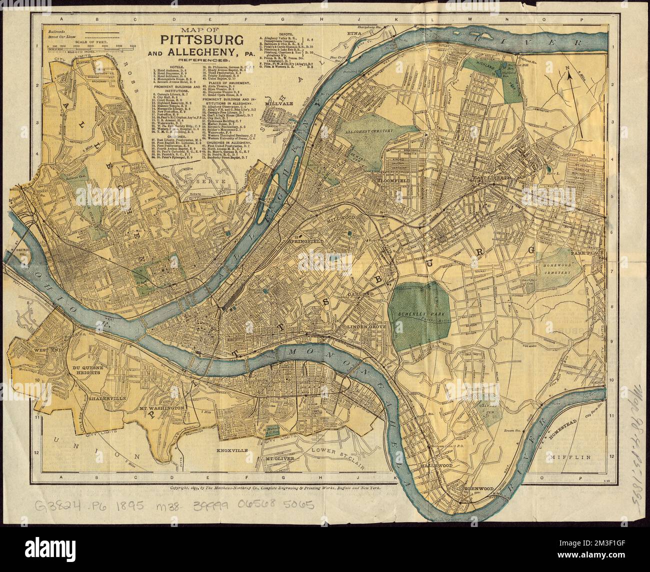 Map of Pittsburg and Allegheny, Pa , Pittsburgh Pa., Maps, North Side ...