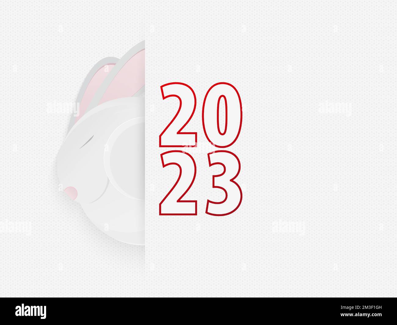 Year 2023 celebration design, head of Rabbit with number 2023. Vector ...