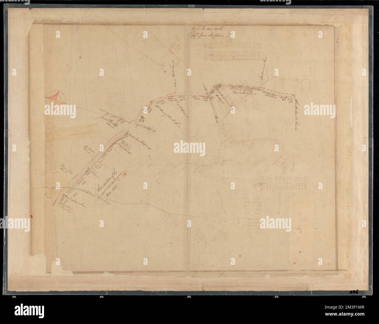 Map of road between Thos. Oake's old house and land of E. Rowe's heirs ...