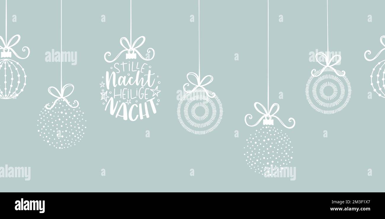 Lovely hand written Christmas design in German language, saying "Silent ...
