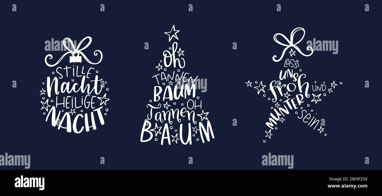 Lovely hand written Christmas design in German language, various ...