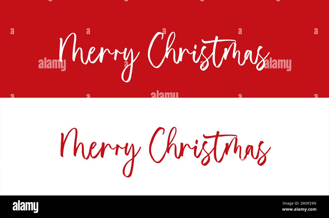 Merry Christmas script hand lettering on white and red backgrounds ...