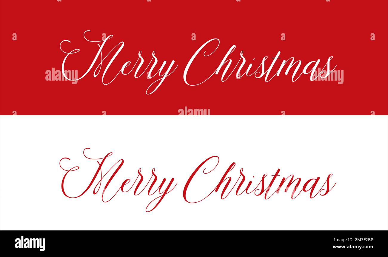 Merry Christmas script hand lettering on white and red backgrounds ...