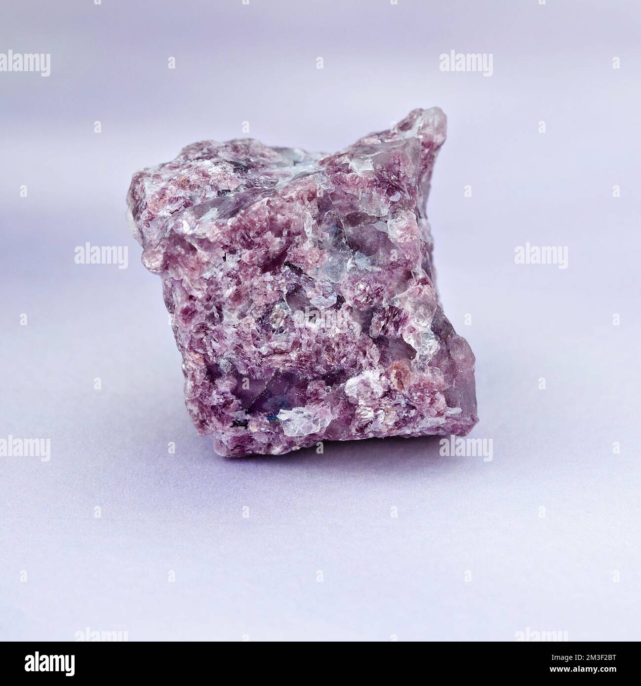 Macro close up colour photograph of 'Lepidolite ' a semi precious ...