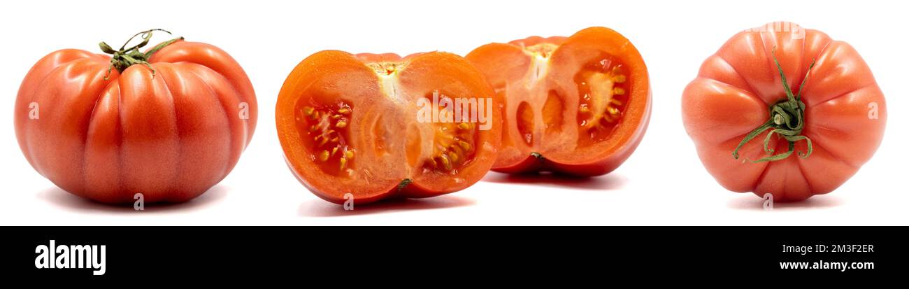 Set of tomato varieties images. Tomato isolated on white background ...