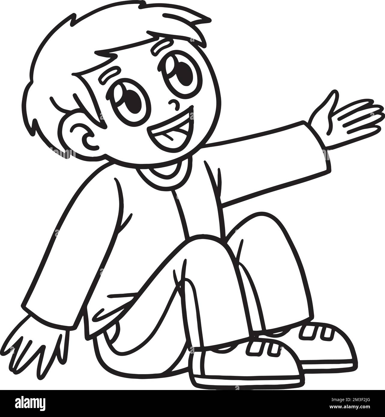 Happy Christian Boy Isolated Coloring Page Stock Vector Image & Art - Alamy
