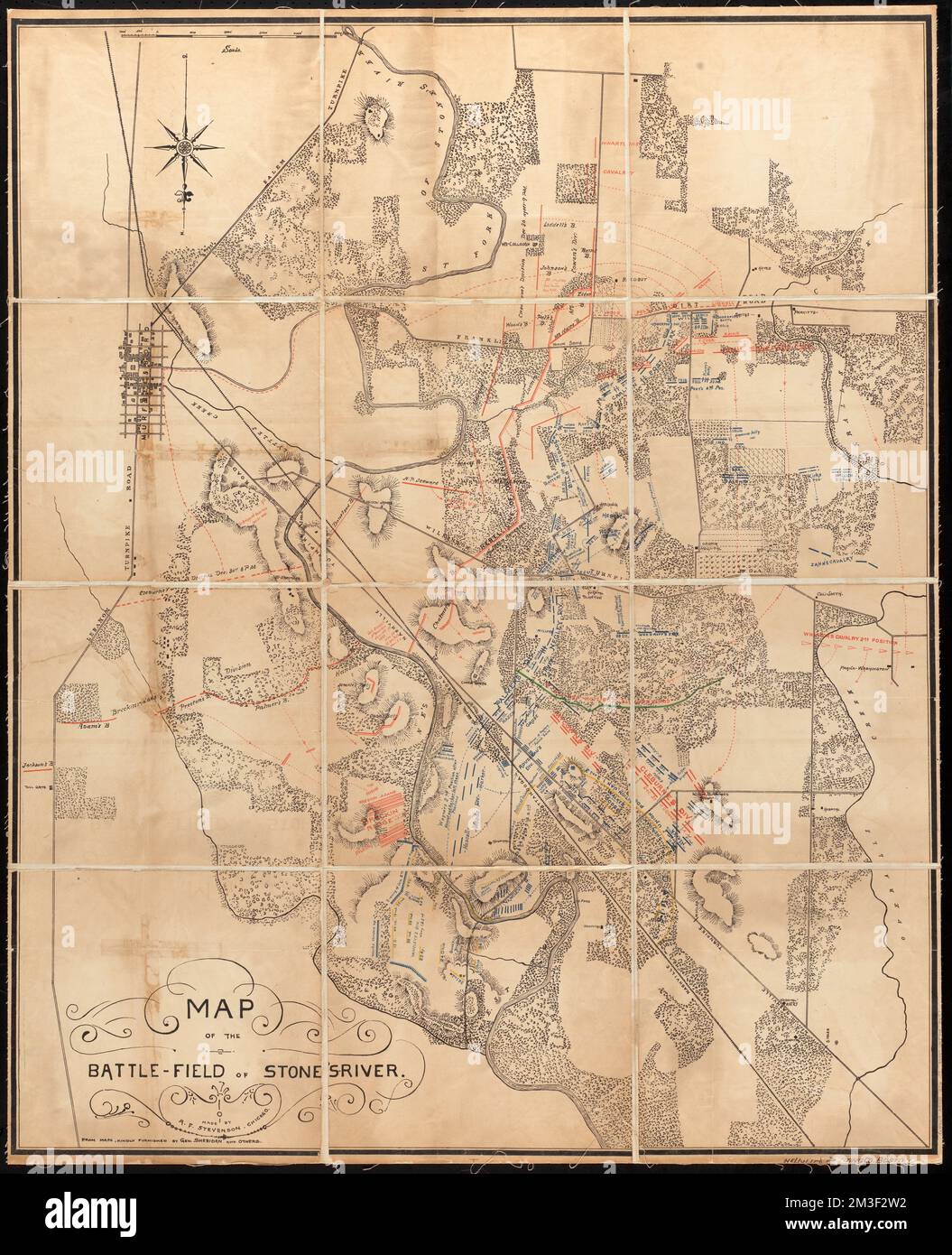 Map of the battle-field of Stone's-River , Stones River, Battle of ...