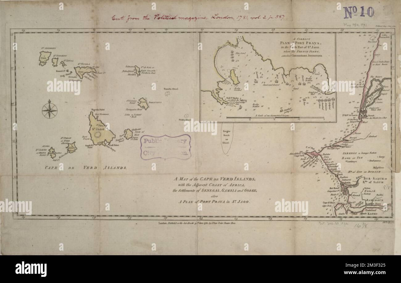 A map of the Cape de Verd Islands with the adjacent coast of Africa ...