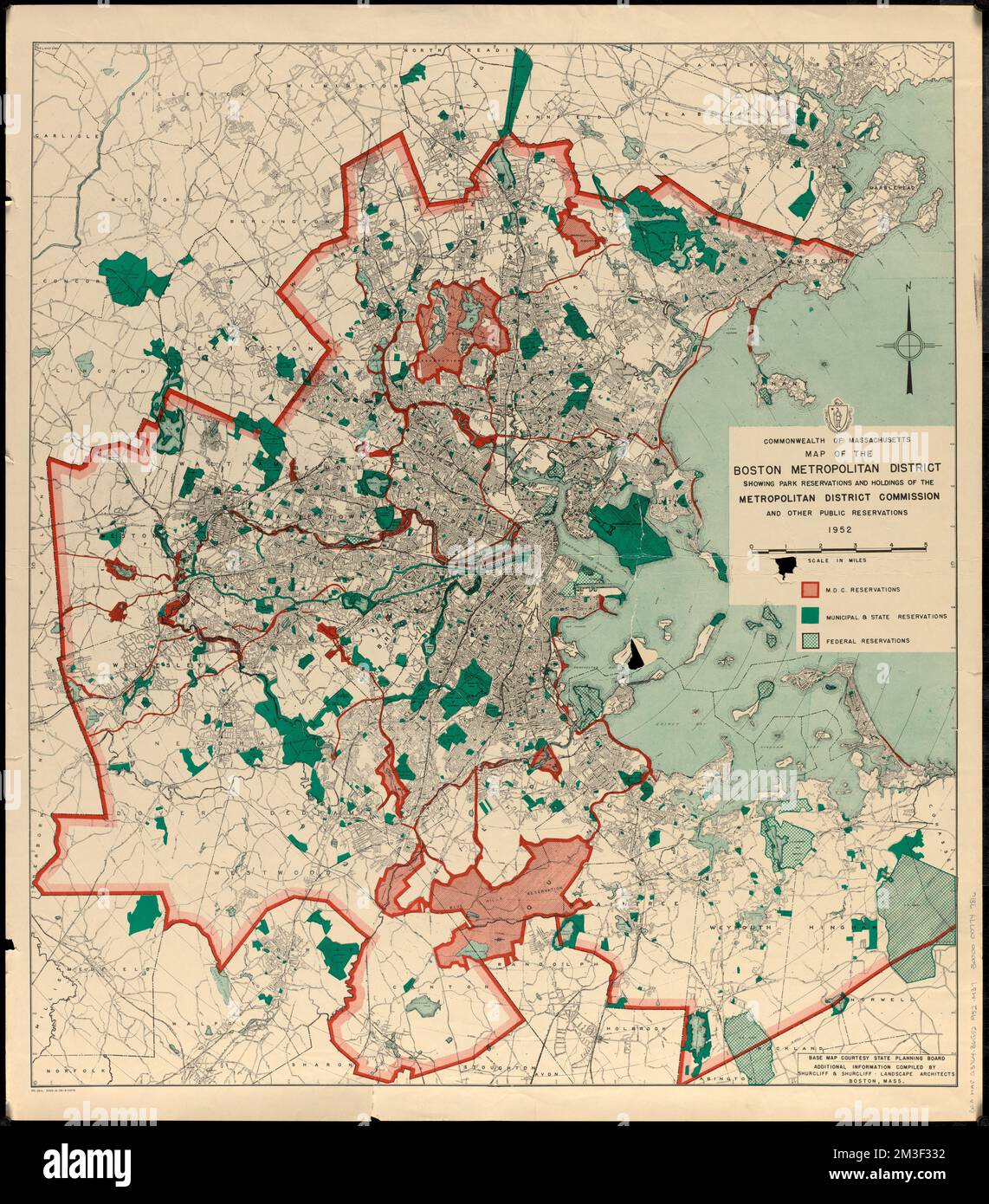 Map of the Boston Metropolitan District showing park reservations and ...