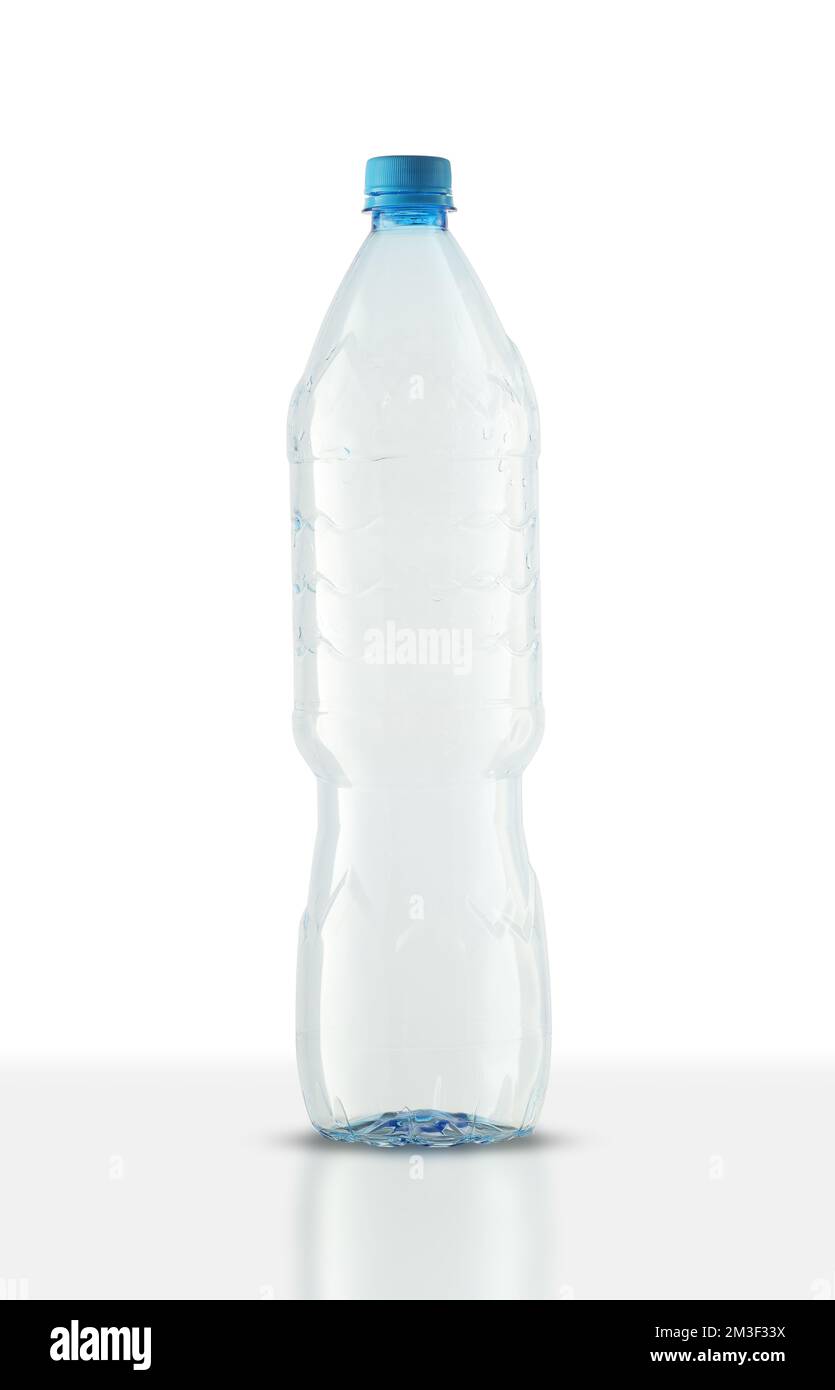 empty plastic water bottle on white background Stock Photo - Alamy