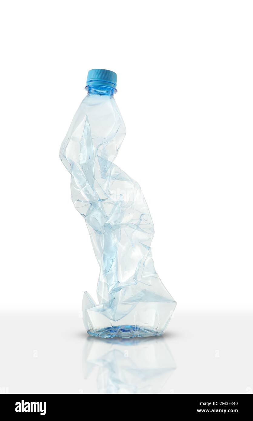 empty plastic water bottle on white background Stock Photo - Alamy