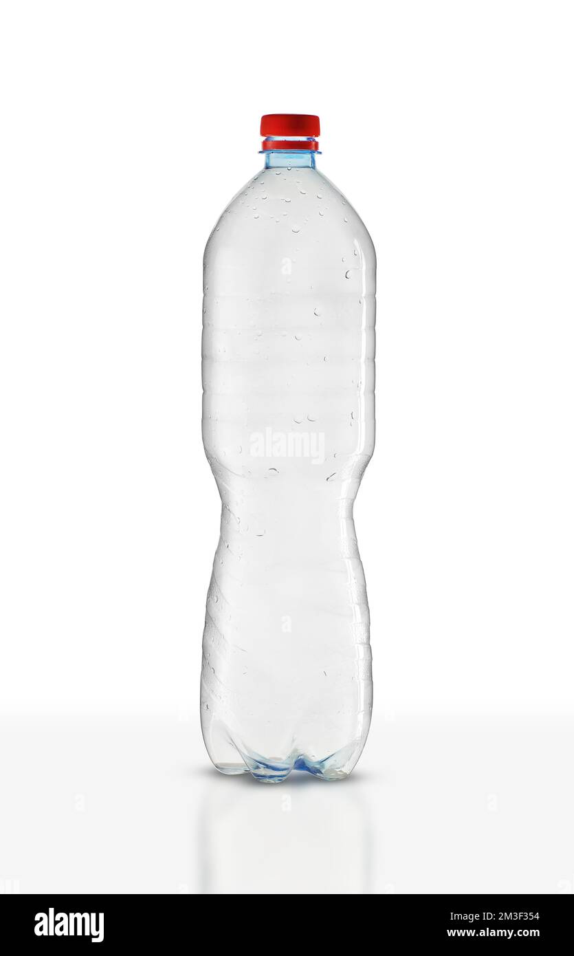 empty plastic water bottle on white background Stock Photo - Alamy