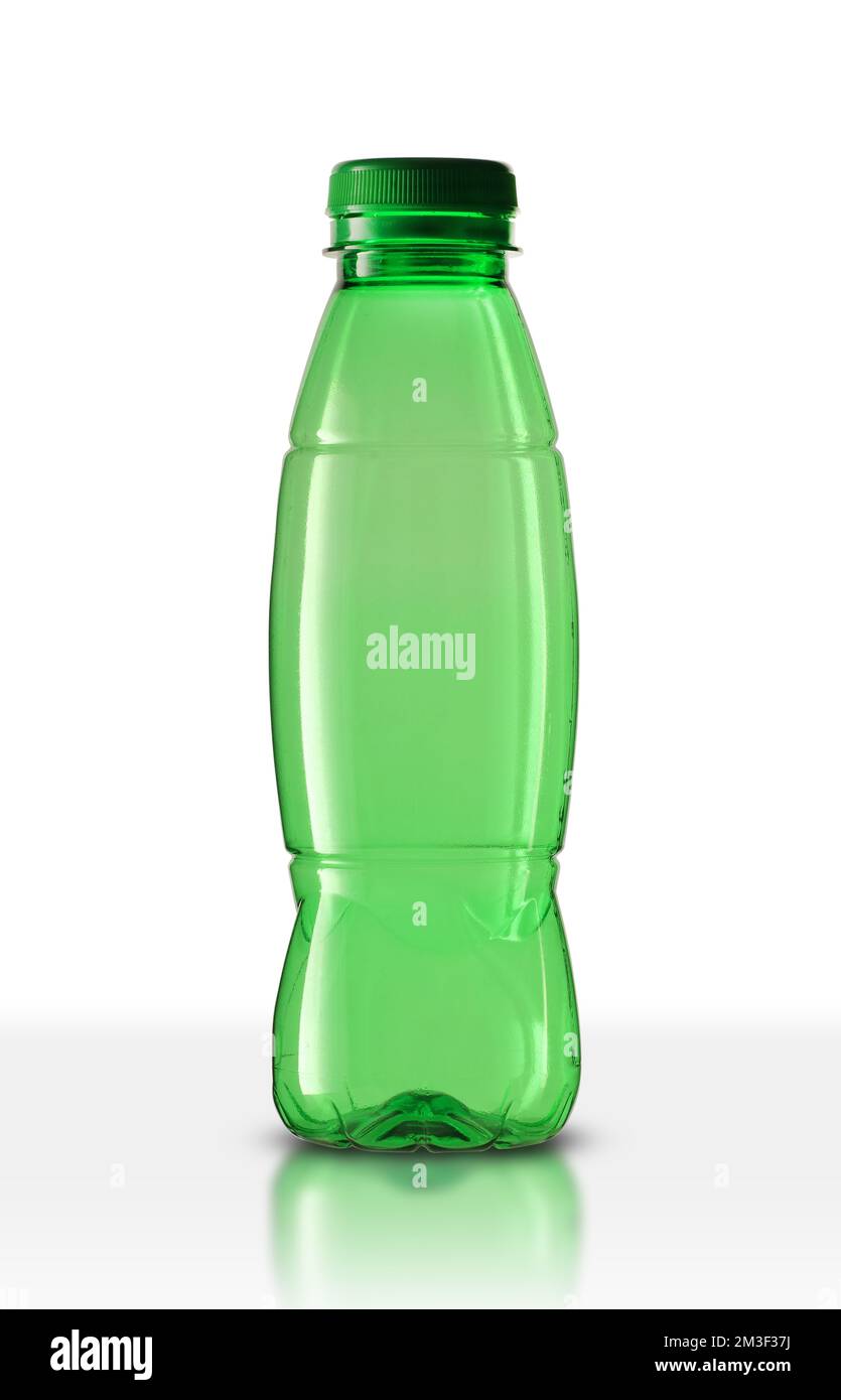 green plastic energy drink bottle on white background Stock Photo - Alamy