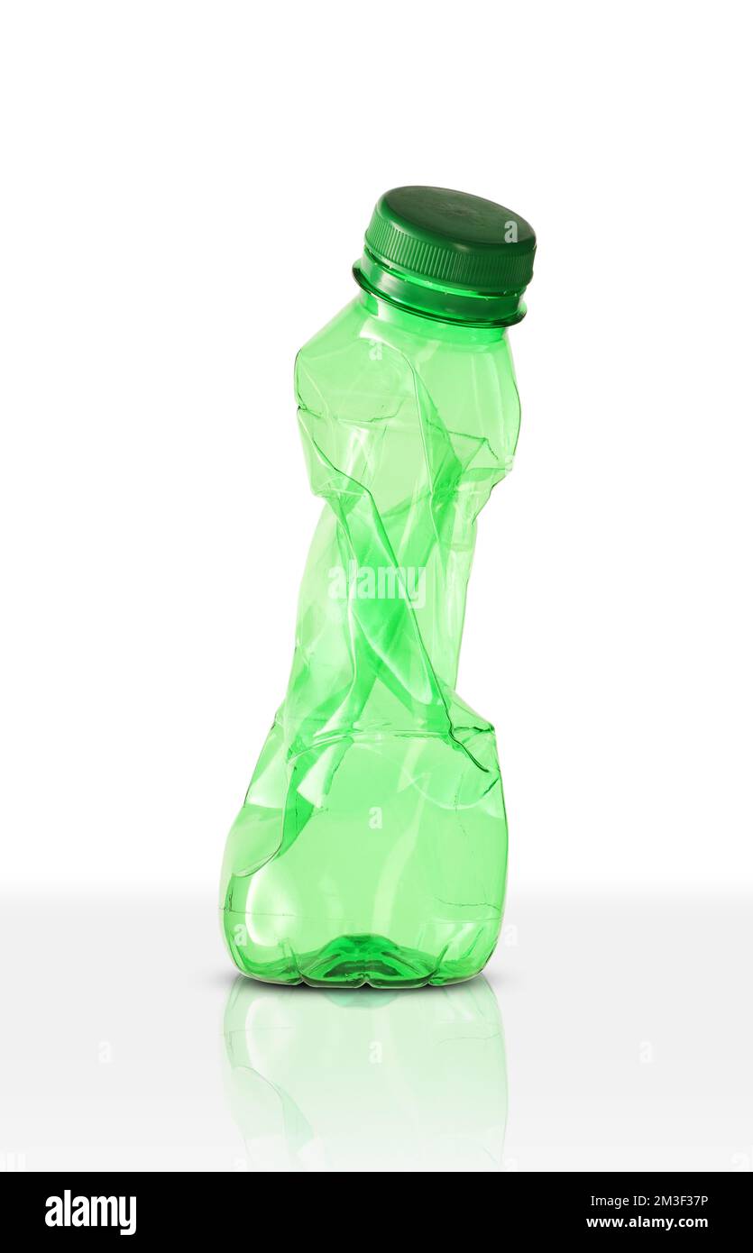 green plastic bottle on white background Stock Photo - Alamy