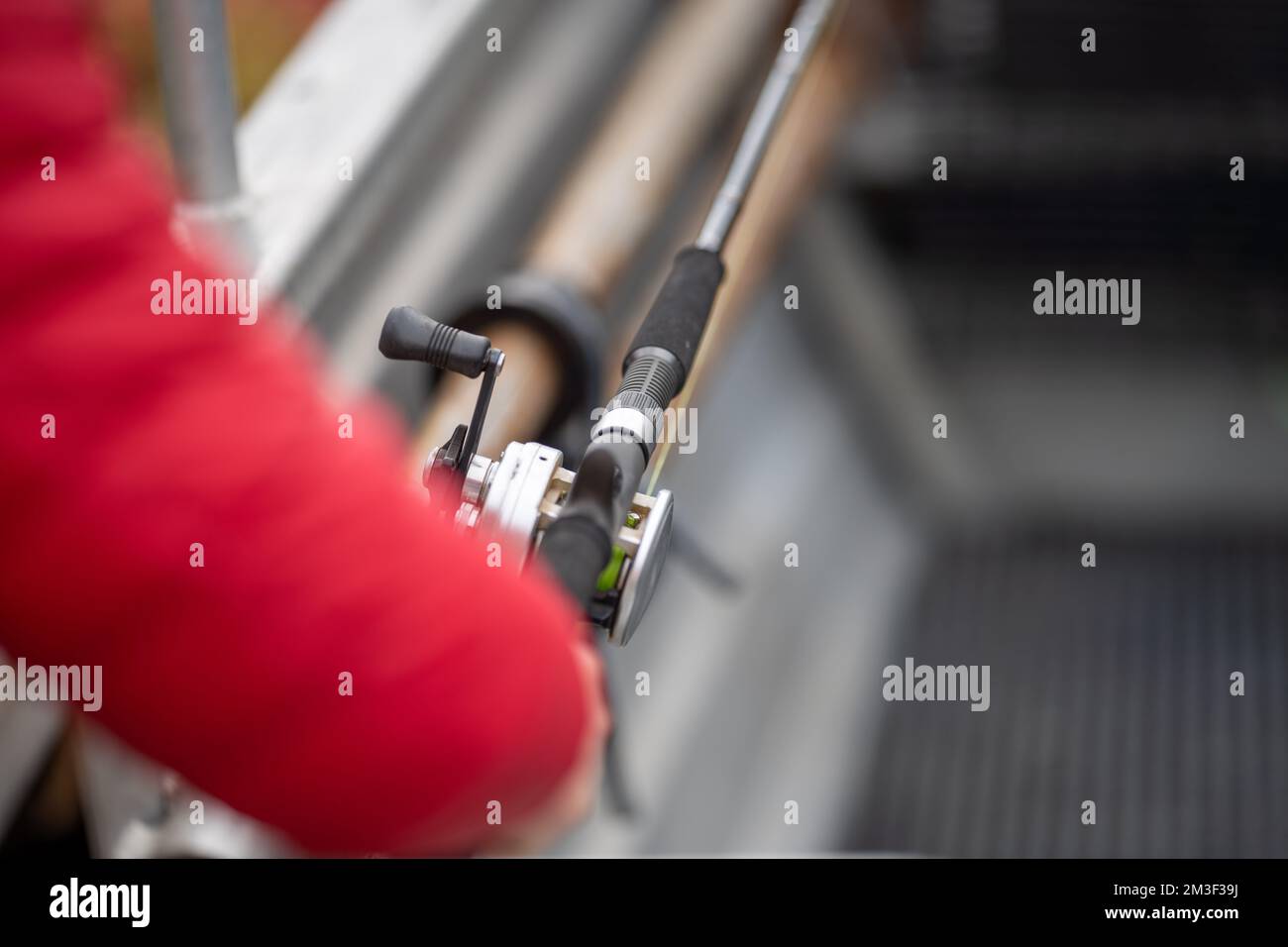 model girl fishing in a boat in summer in australia Stock Photo - Alamy