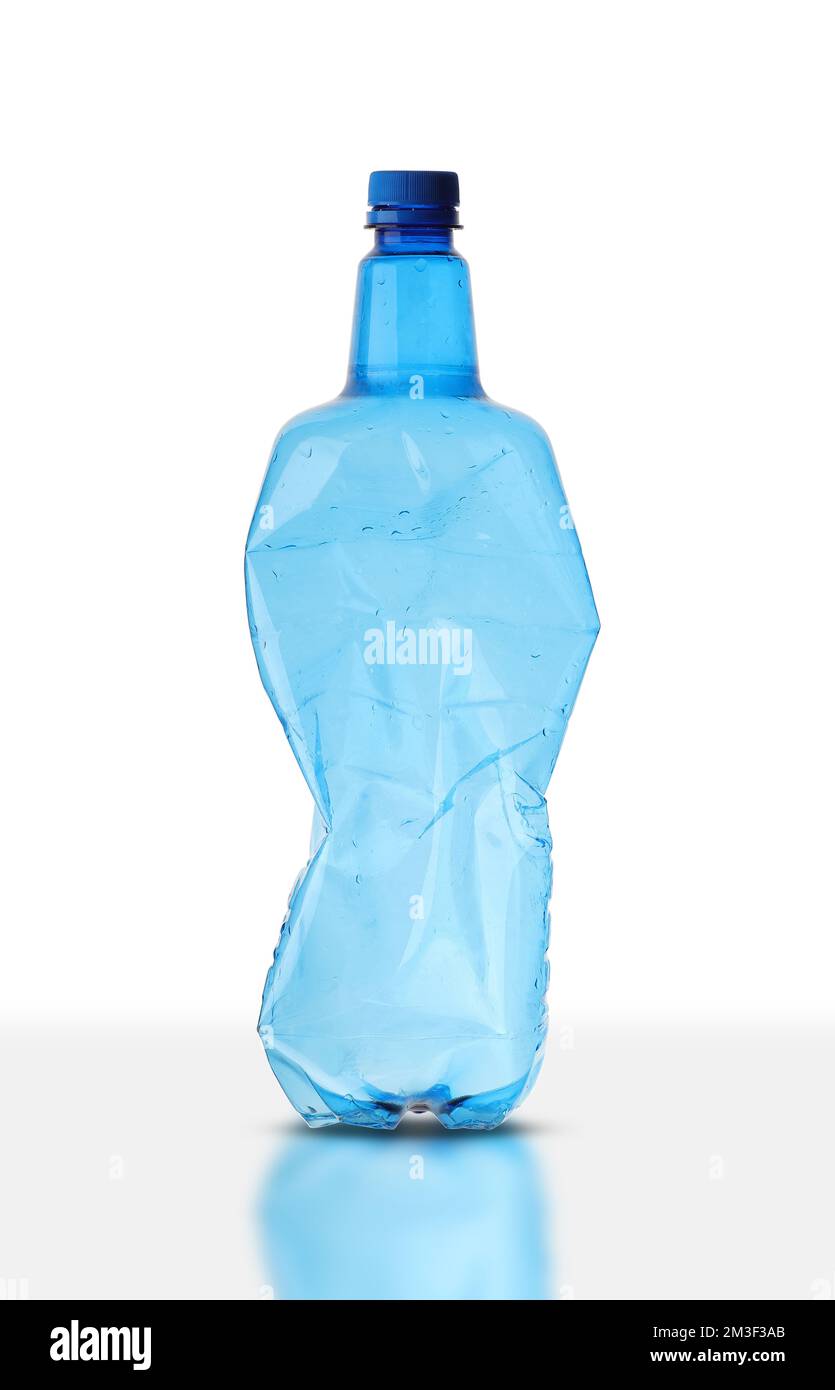 blue plastic bottle on white background Stock Photo - Alamy
