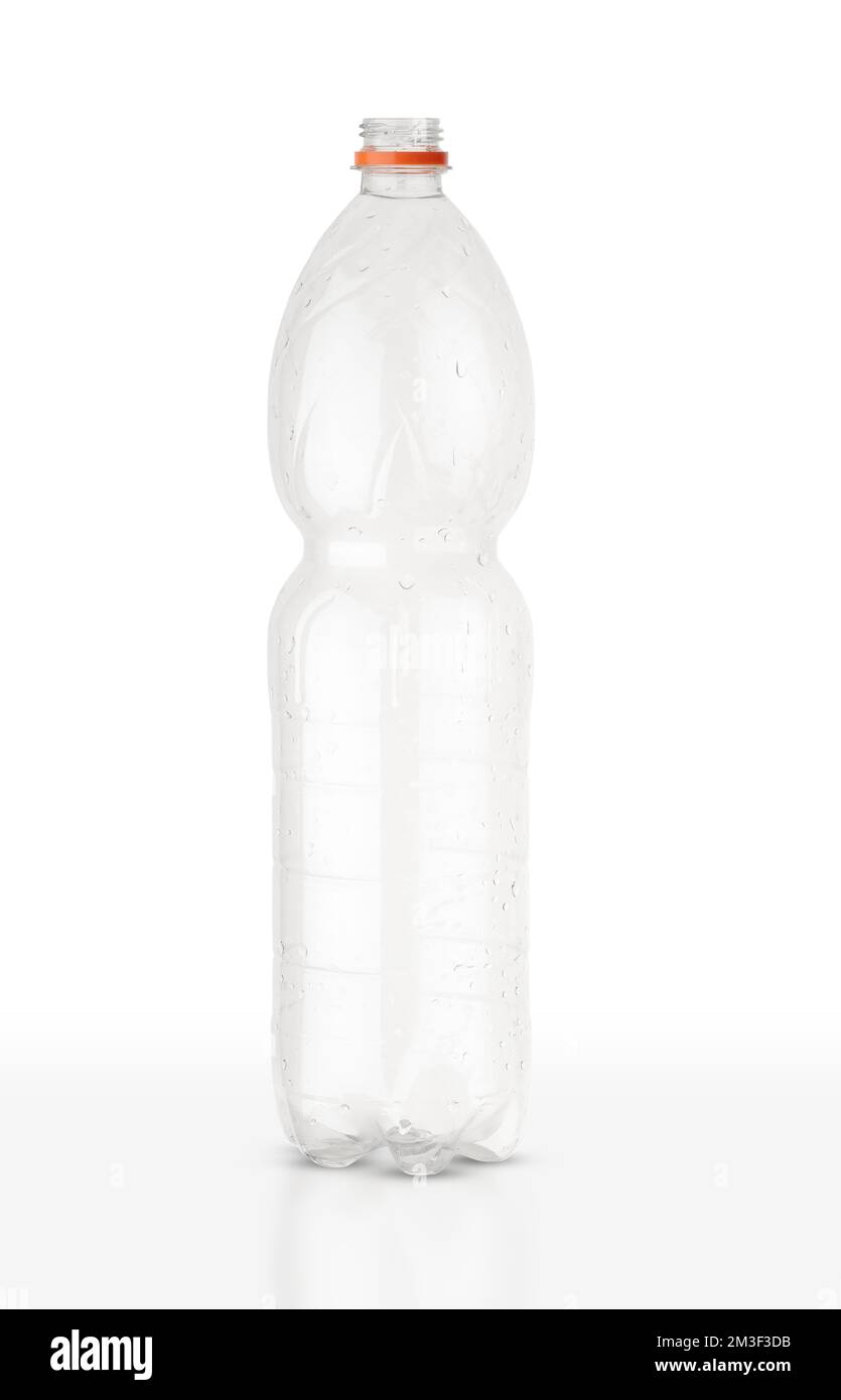 empty plastic drink bottle on white background Stock Photo - Alamy
