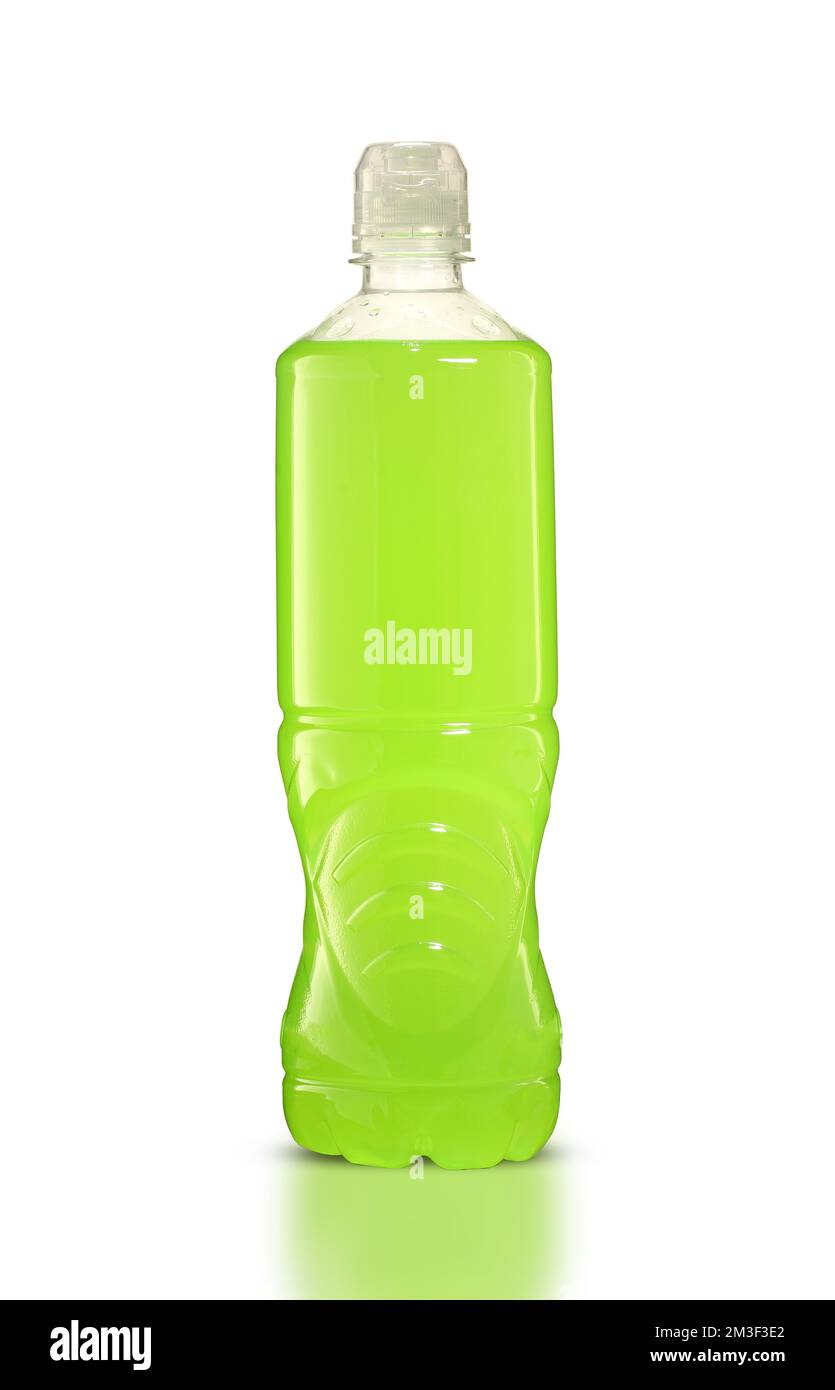 plastic bottle with energy drink on white background Stock Photo - Alamy