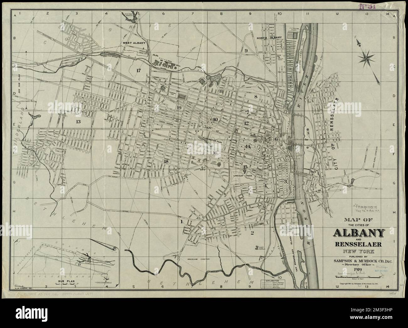 Map of the cities of Albany and Rensselaer, New York , Albany N.Y ...
