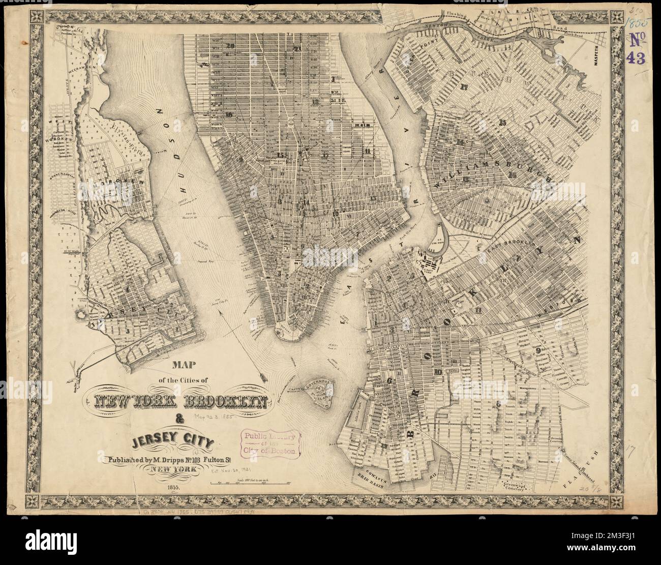 Map of the cities of New York, Brooklyn & Jersey City , New York ...