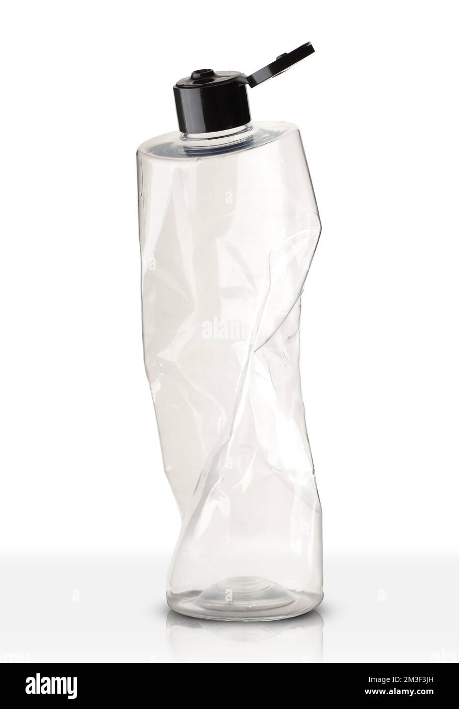 distorted plastic shampoo bottle on white background Stock Photo - Alamy