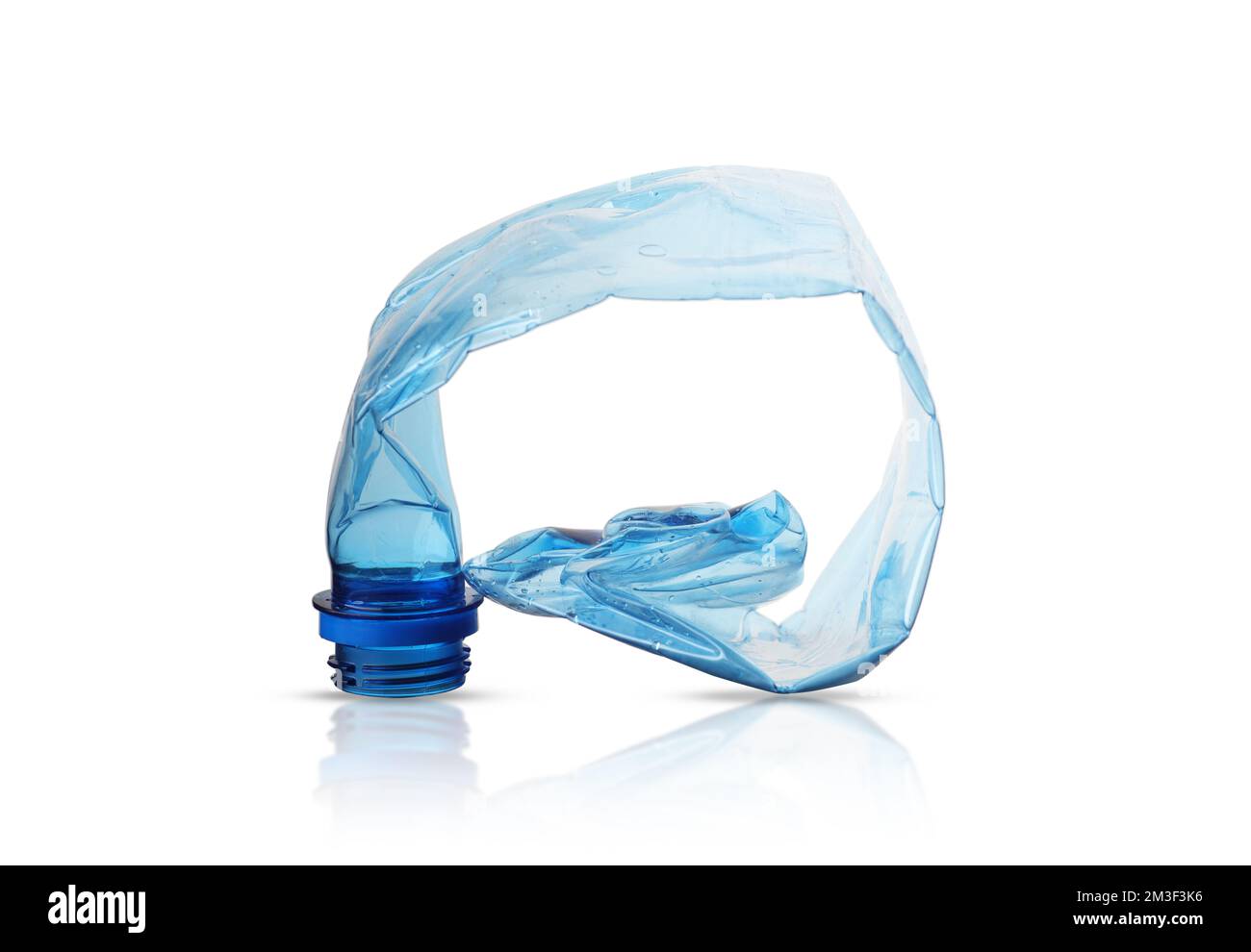 plastic water bottle bent into a roll isolated on white Stock Photo - Alamy